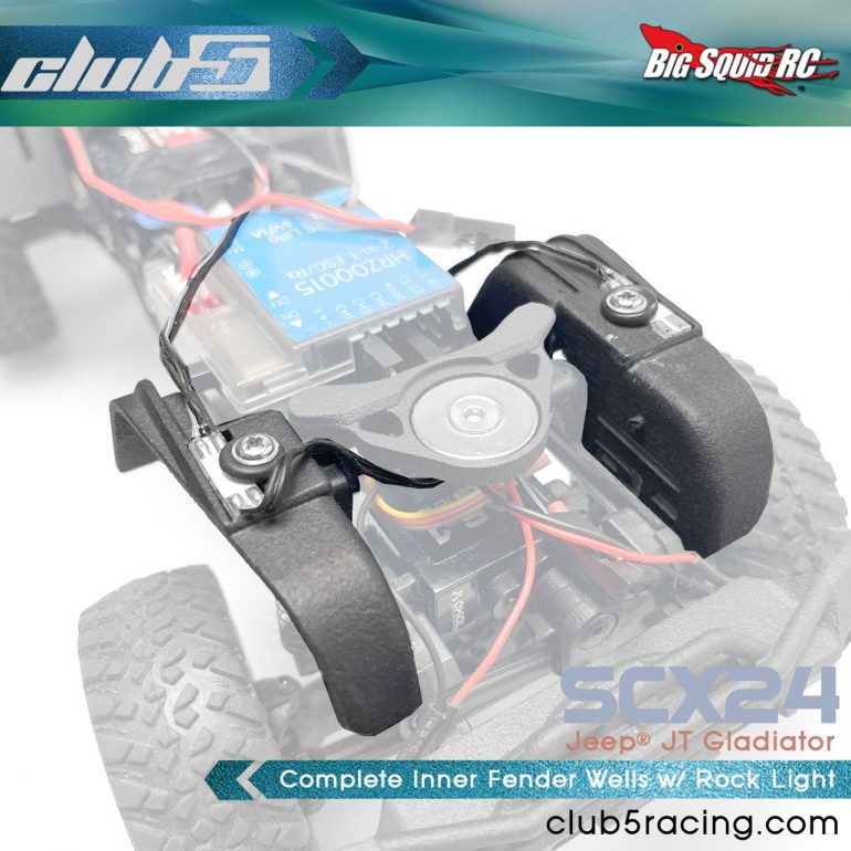 Club 5 Racing Inner Fenders and Rock Lights for the Axial SCX24 Jeep JT ...