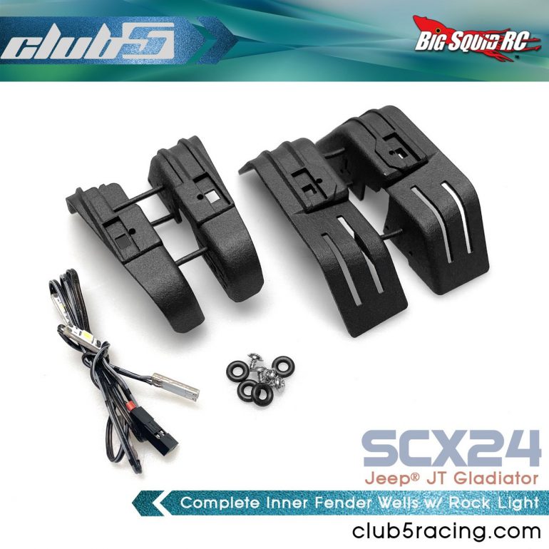 Club 5 Racing Inner Fenders and Rock Lights for the Axial SCX24 Jeep JT ...