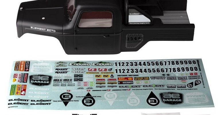 Element RC Enduro Ecto Black Scratch-N-Weather Body Set « Big Squid RC ...