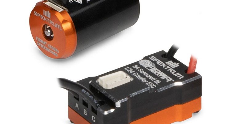 Spektrum Firma 8A Sensored Brushless Smart ESC/Motor Combo for 1/24 ...