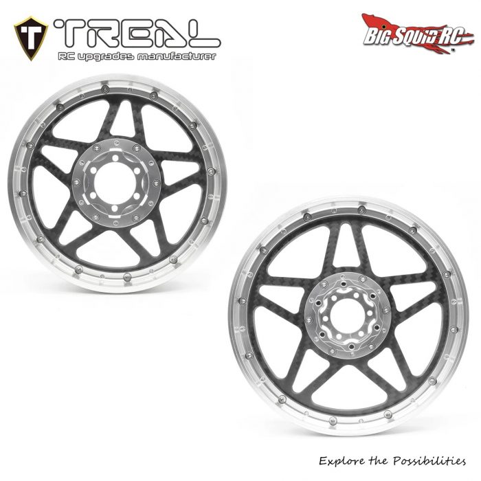 Treal Front and Rear Aluminum & Carbon Fiber Wheels for the Losi ...