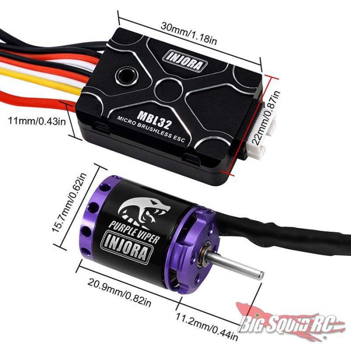Injora Micro Brushless Purple Viper Motor and MBL32 ESC Combo for the ...