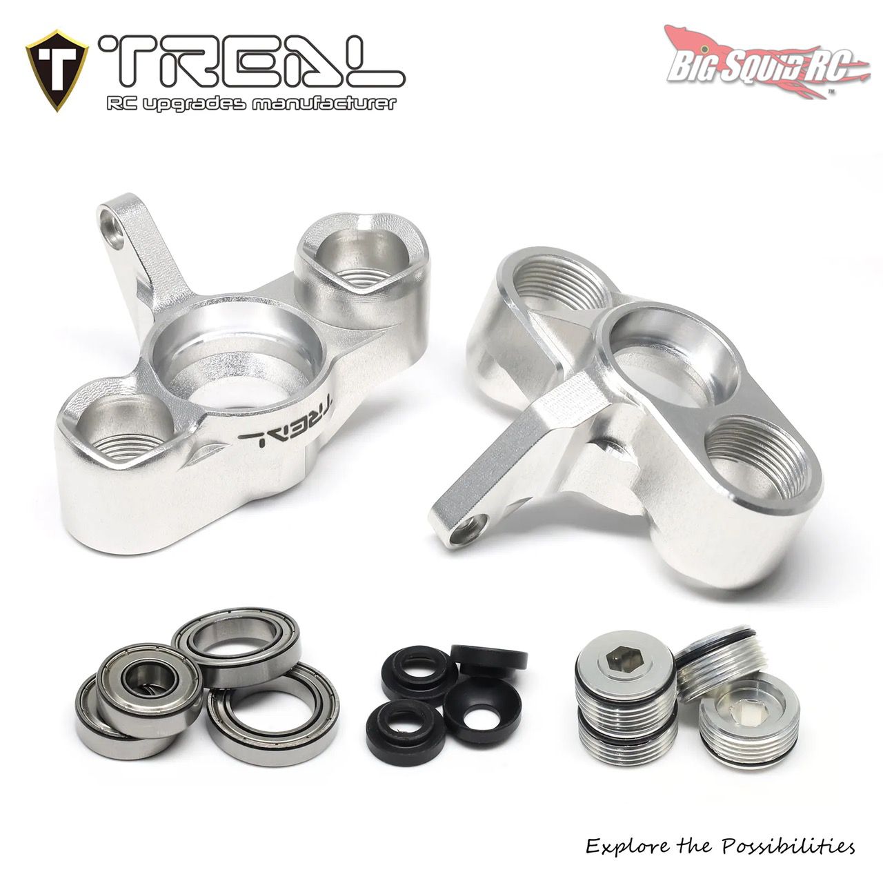 Treal Aluminum Front Steering Knuckles for select ARRMA 1/7 and 1/8 ...