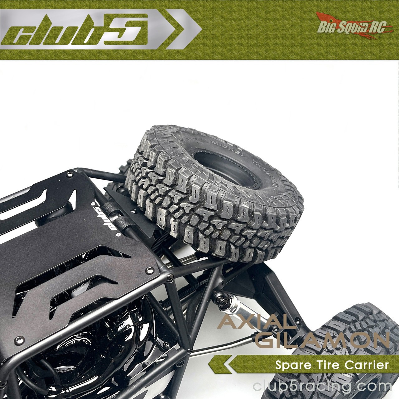 Club 5 Racing Aluminum Spare Tire Carrier for the Axial AXP8 Gilamon « Big Squid RC – RC Car and ...