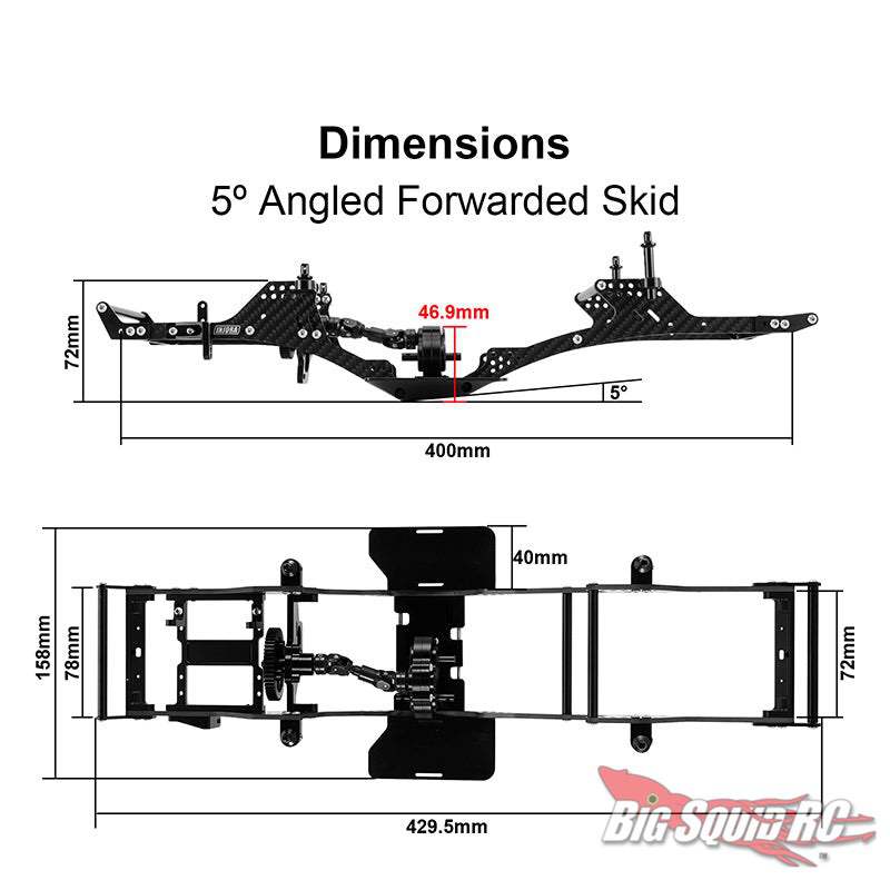 Injora LCG Carbon Fiber 1/10 Crawler Chassis Kit with Front-Mounted Transmission « Big Squid RC ...